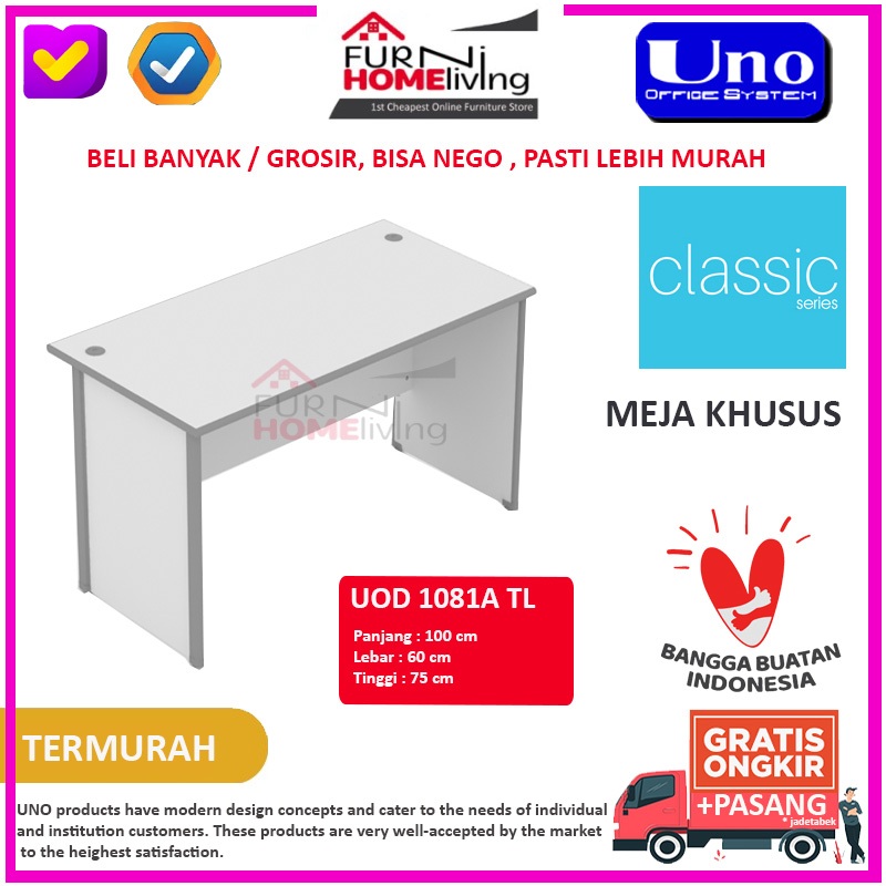 Jual UNO UOD 1081A TL Meja Tulis Meja Kantor Meja Kerja Tanpa Laci ...