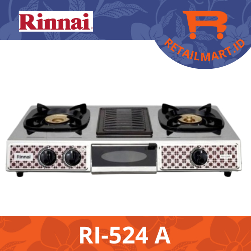 Jual RINNAI RI-524 A KOMPOR GAS 2 TUNGKU + GRILL PLATE / PANGGANGAN ...