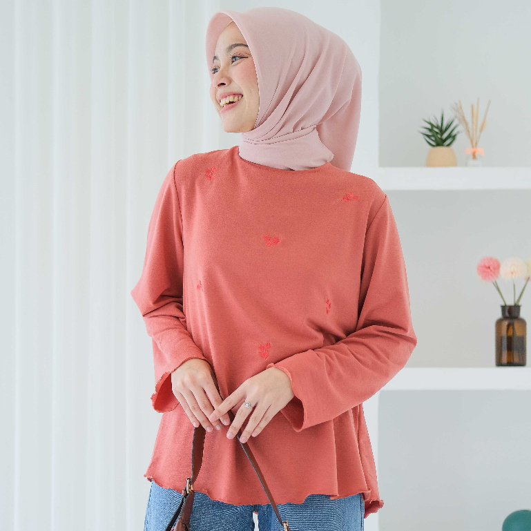 Jual Mayoutfit Elyca Blouse | Kaos Blus Motif Bordir Embroidery ...
