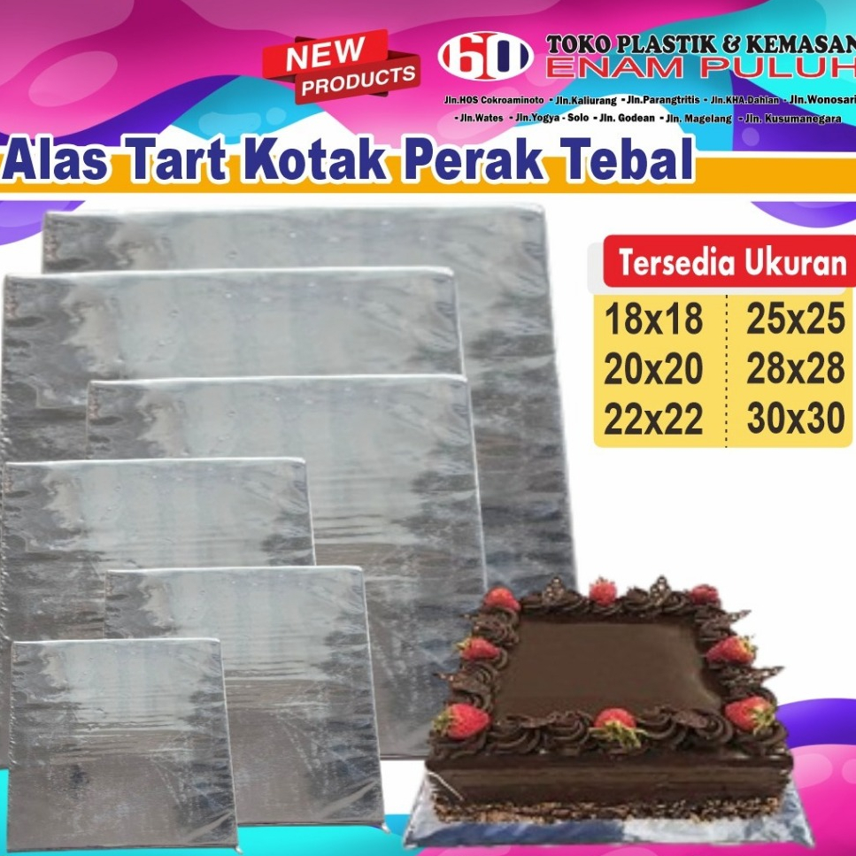 Jual ALAS TART KOTAK dan BULAT TEBAL PREMIUM PERAK SILVER / TATAKAN KUE ...