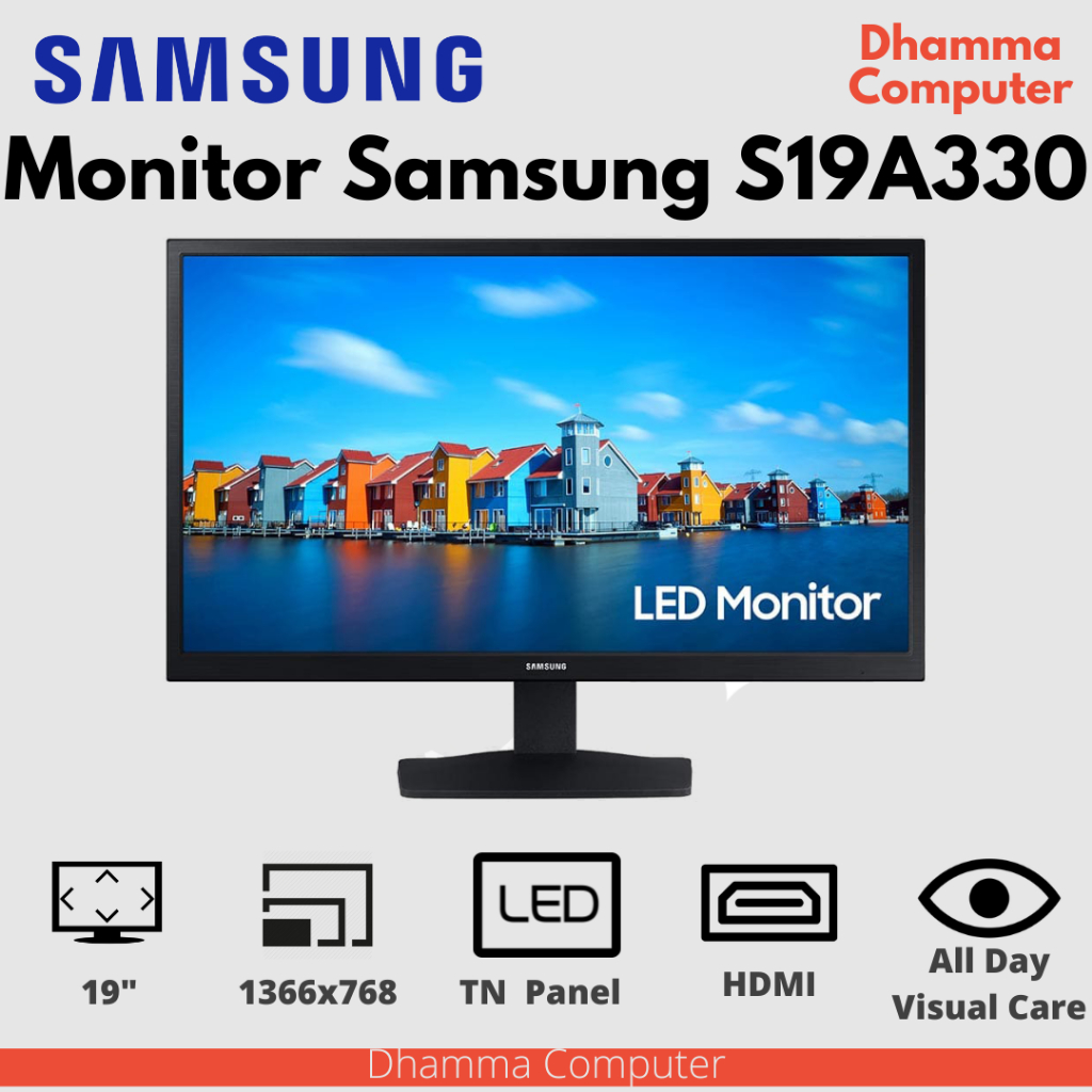 Jual Monitor LED Samsung 19" 19INCH 19 INCH S19A330 LS19A330NHE HDMI ...