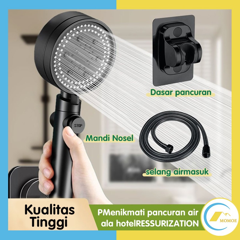 Jual Kepala Shower Mandi Hitam Premium Shower set 5 Mode Air Head ...
