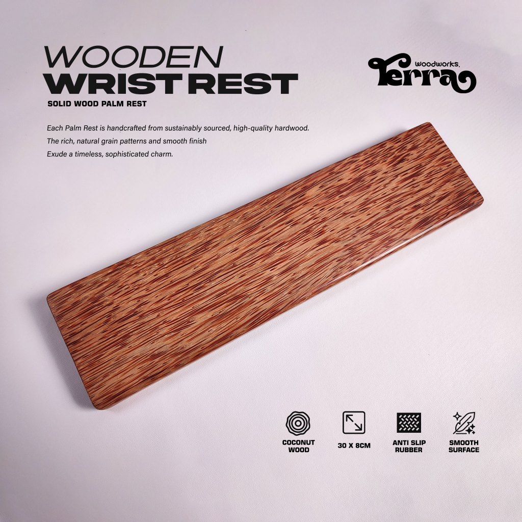 Jual Wooden Wrist Rest / Palm Rest Kayu / Sandaran Tangan Keyboard ...
