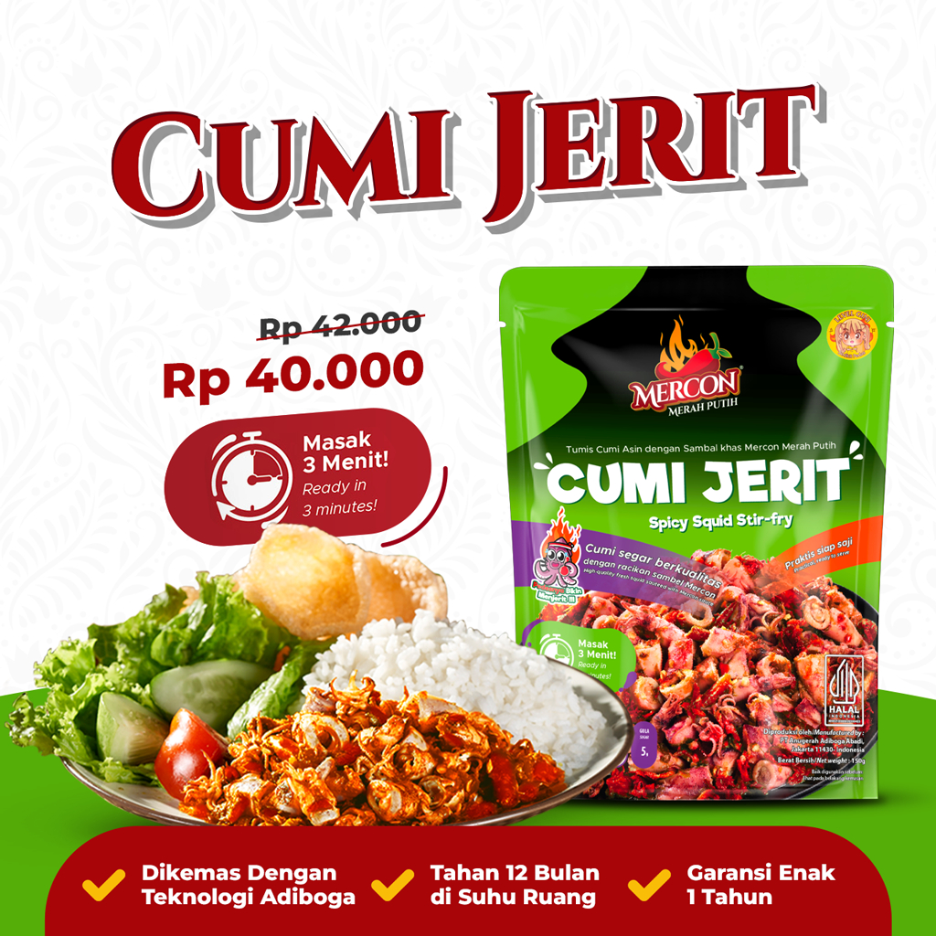 Jual [Special Edition] Mercon Merah Putih - Satuan || Cumi Jerit || Cumi Sambal Mercon | Shopee ...