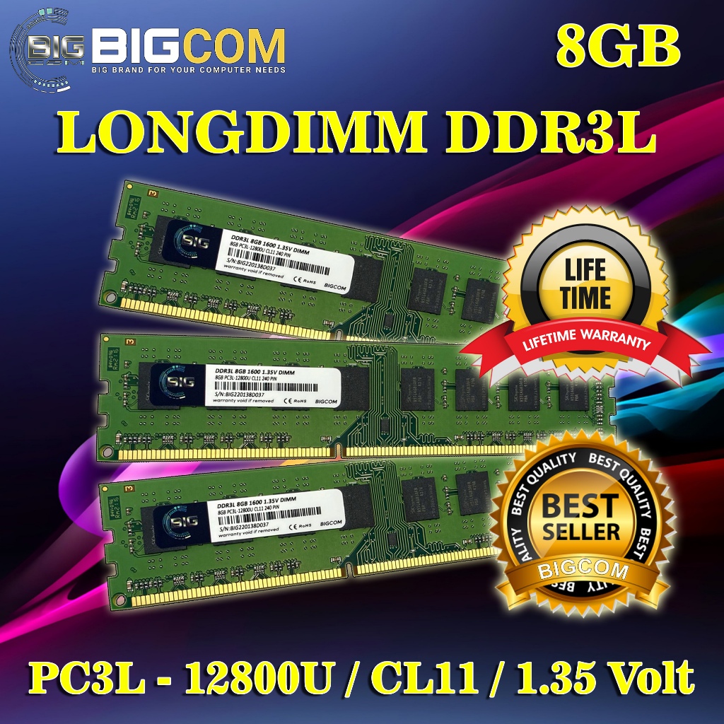 Jual Ram Longdim BIGCOM Ddr3 8Gb PC 12800 / Longdimm PC3L-12800 8Gb BIGCOM | Shopee Indonesia