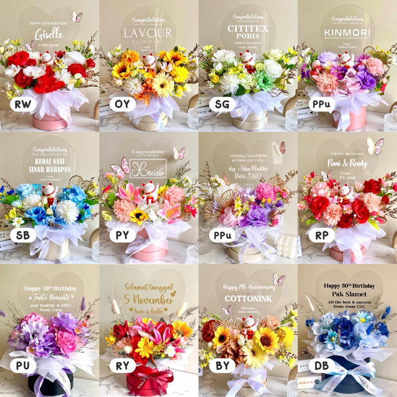 Jual [READY] Papan Bunga Grand Opening Lucky Cat Acrylic Flower Box ...
