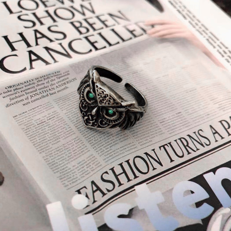 Jual COD Cincin Desain Tengkorak Ruby Burung Hantu Mata Iblis Sayap ...