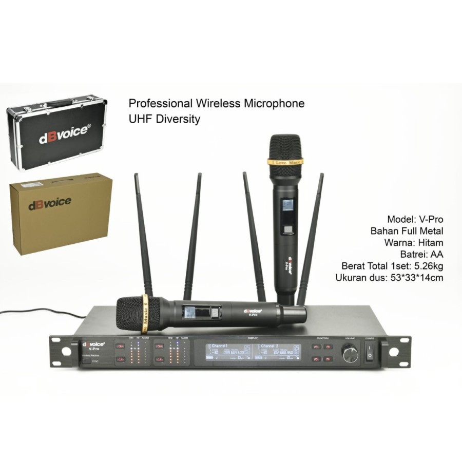 Jual MIC WIRELESS DB VOICE V PRO / VPRO UHF DIVERSITY ORIGINAL DBVOICE ...