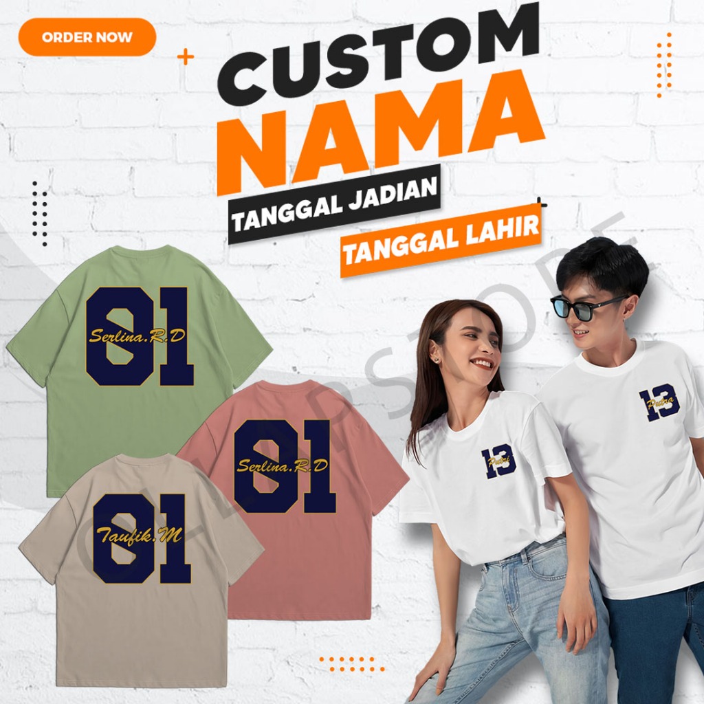 Jual BAJU KAOS SABLON CUSTOM NAMA COUPLE TULISAN KATA KATA DESAIN SENDIRI, SABLON DTF | Shopee ...