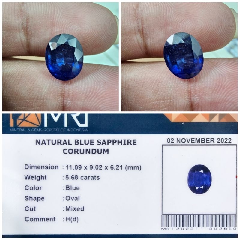 Jual Permata Batu Blue Sapphire Corundum Plus Memo Lab | Shopee Indonesia