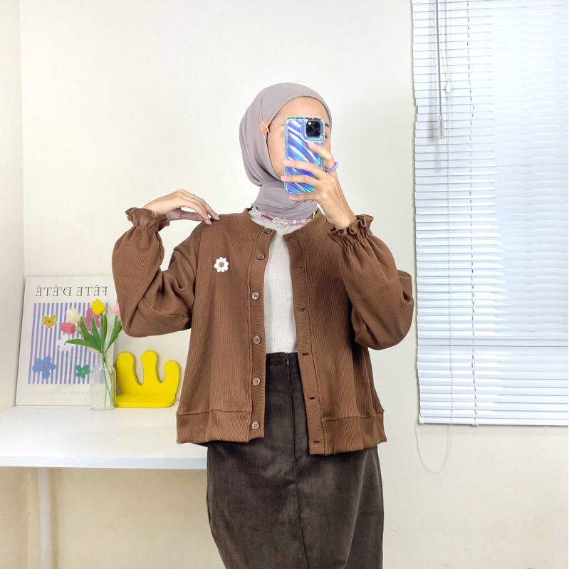 Jual [Marasoe] QYARA CARDIGAN Cardigan Outer Cardigan Korea Cardi Knit Korean Look RIB Knit ...