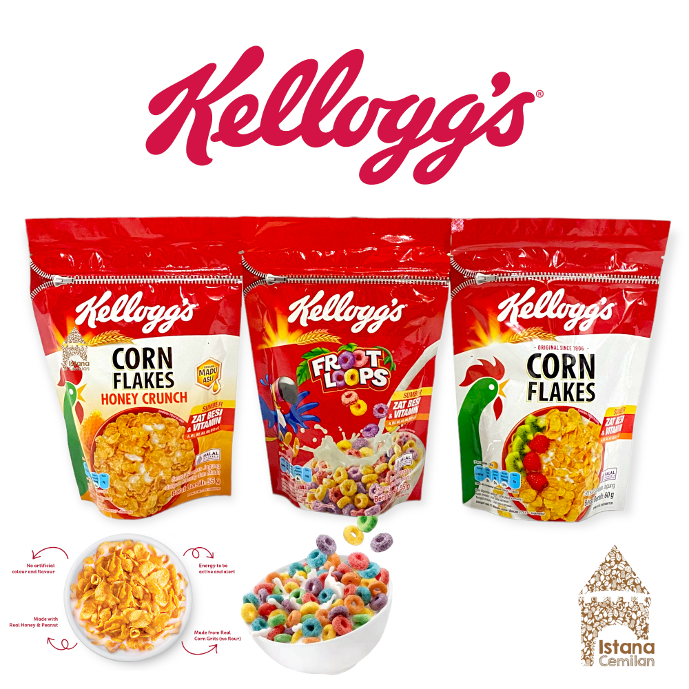 Jual Kelloggs / Kellogg's Corn Flakes Honey / Froot Loops Sereal Pouch ...