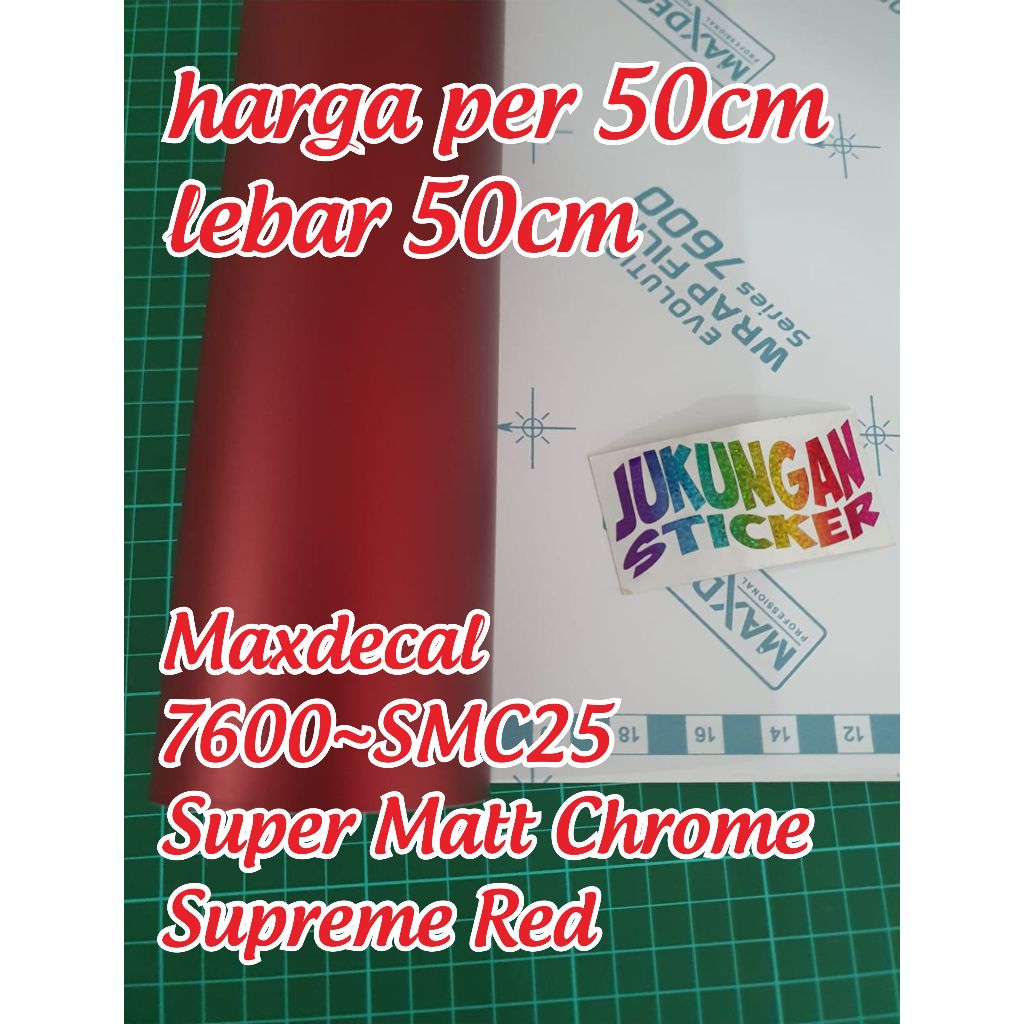 Jual Sticker Vinyl Maxdecal Super Matt Chrome Supreme Red - 7600-SMC25 ...