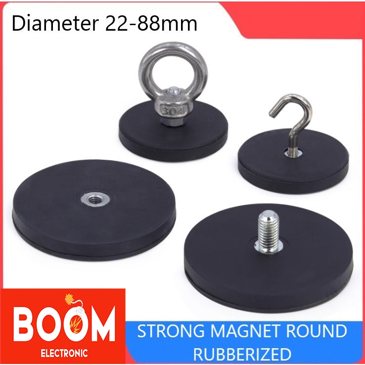 Jual Magnet kuat berlapis karet (Strong Magnet Round Rubberized ...