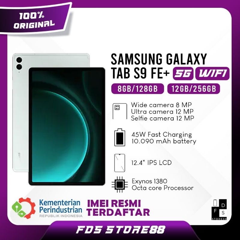 Jual Samsung Galaxy Tab S9 FE Plus S9 FE + Wifi 5G 12/256 GB 8/128 GB ...