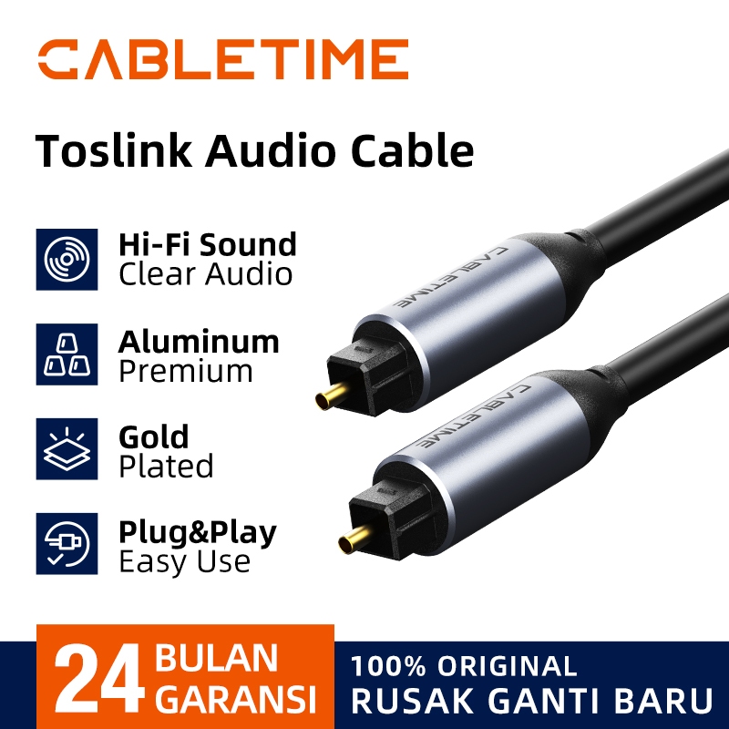 Jual CABLETIME Kabel Audio Optik Optical Toslink Digital Audio Quality ...