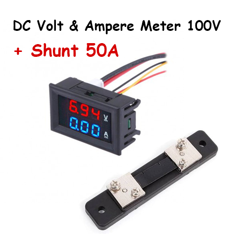 Jual DC Ammeter Volt Meter Ampere Meter Digital 100V 50A With Shunt ...