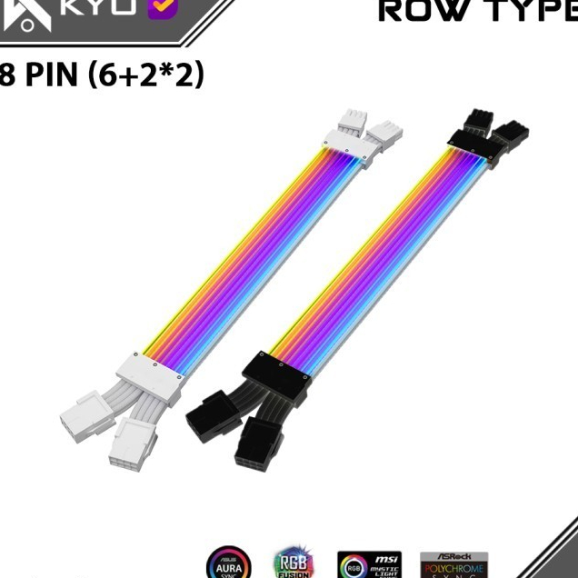 Jual KYO ROW ARGB CABLE 8 PIN x 2 CPU Cable Extension 4+4pin*2 | Shopee ...