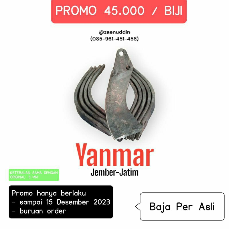 Jual Mata Pisau tracktor traktor rotari rotary roda 4 empat yanmar ...