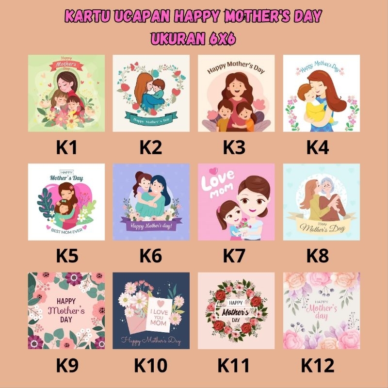 Jual KARTU UCAPAN HAPPY MOTHER DAY UKURAN 6X6 | Shopee Indonesia