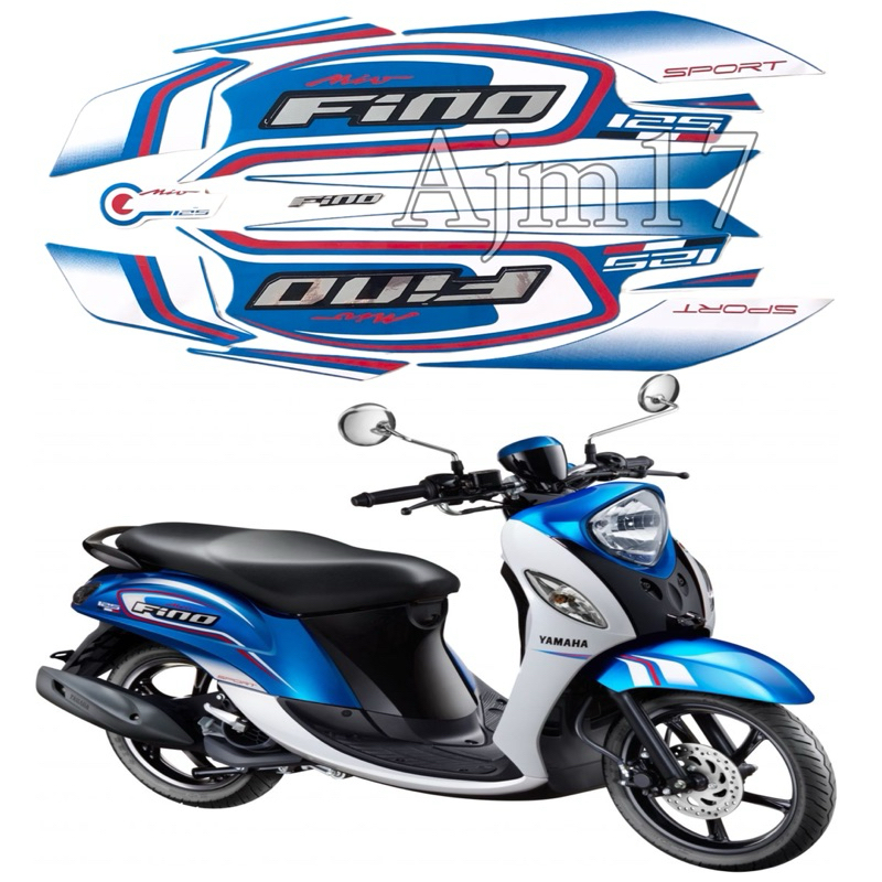Jual STIKER STRIPING MOTOR FINO 125 2016 BIRU PUTIH | Shopee Indonesia