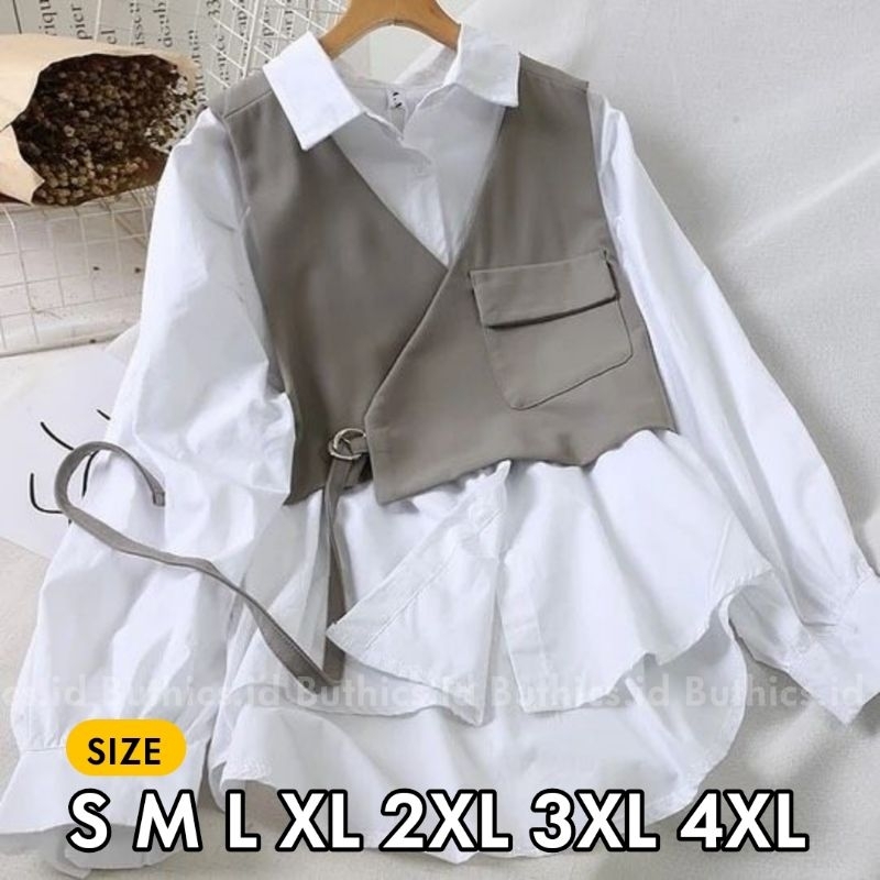 Jual Luna Kemeja Rompi Blouse Vest Big Size Ukuran Size S M L XL 2XL 3XL 4XL XXL XXXL XXXXL 2L ...