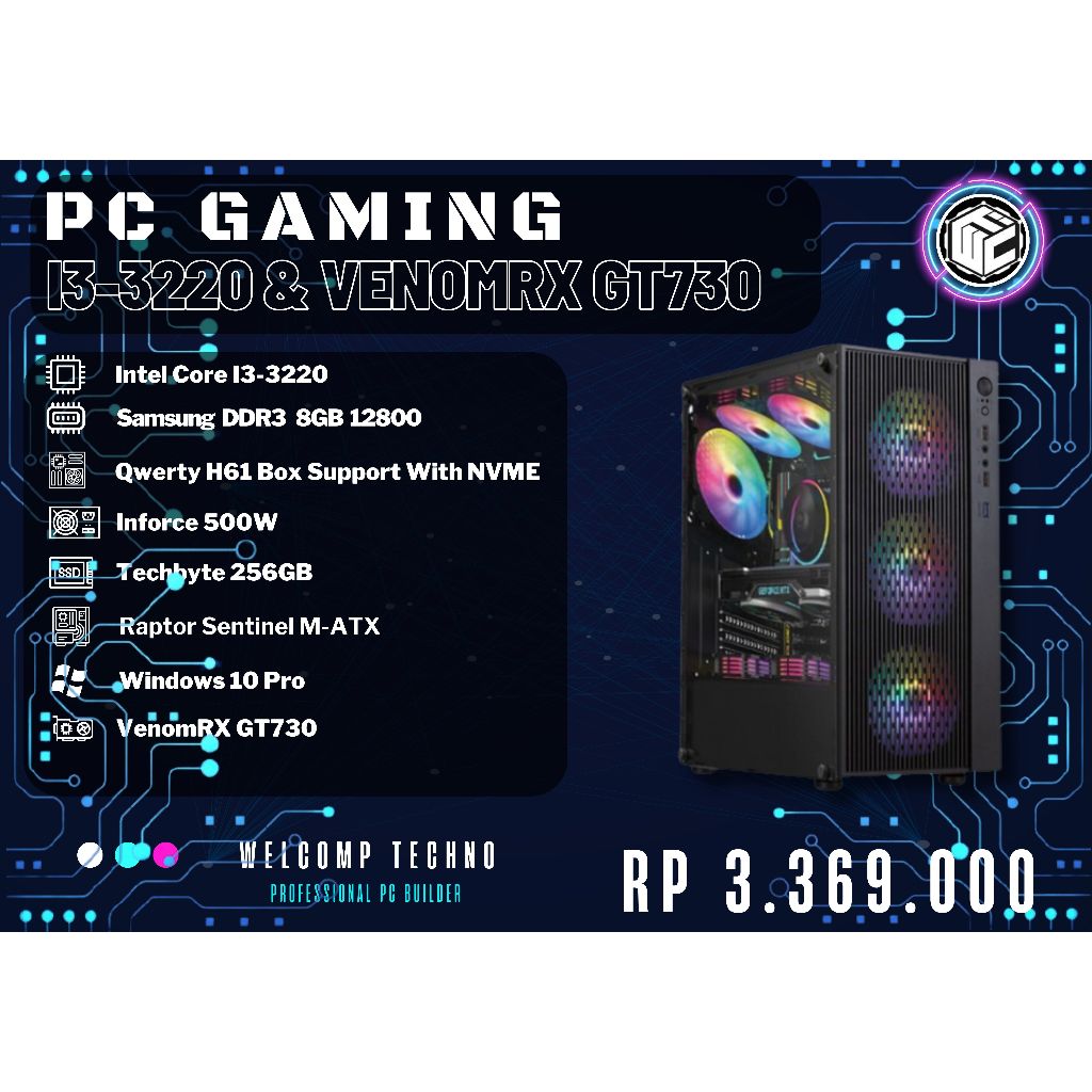 Jual PC Rakitan Komputer Gaming Fullset Monitor Intel Core I3 3220/ 8Gb ...