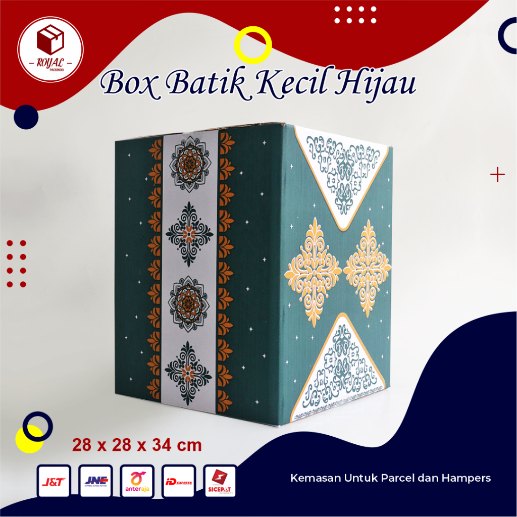 Jual Kardus Box Parcel Batik Hijau - Uk. 28 x 28 x 35 parcelbox ...