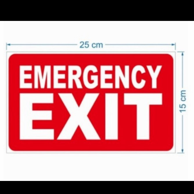 Jual stiker rambu 25x15cm EMERGENCY EXIT sign rambu k3 | Shopee Indonesia