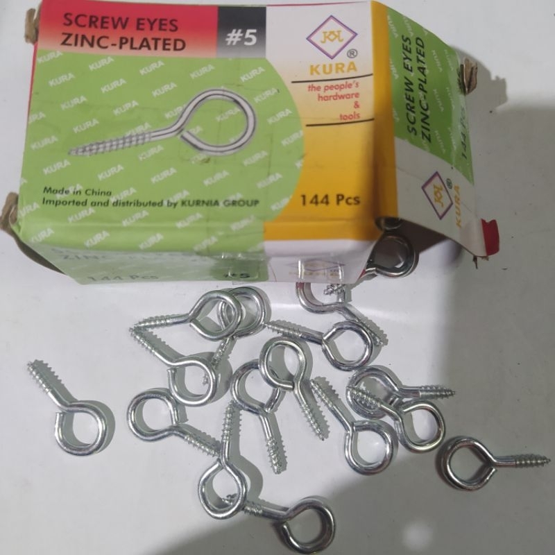 Jual sekrup skrup ulir hak mata tutup no 5 (144pcs) kapstok eyew screw ...