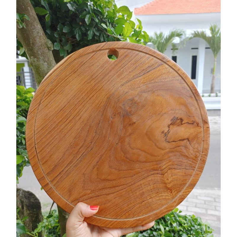 Jual talenan bulat 30cm kayu jati | Shopee Indonesia