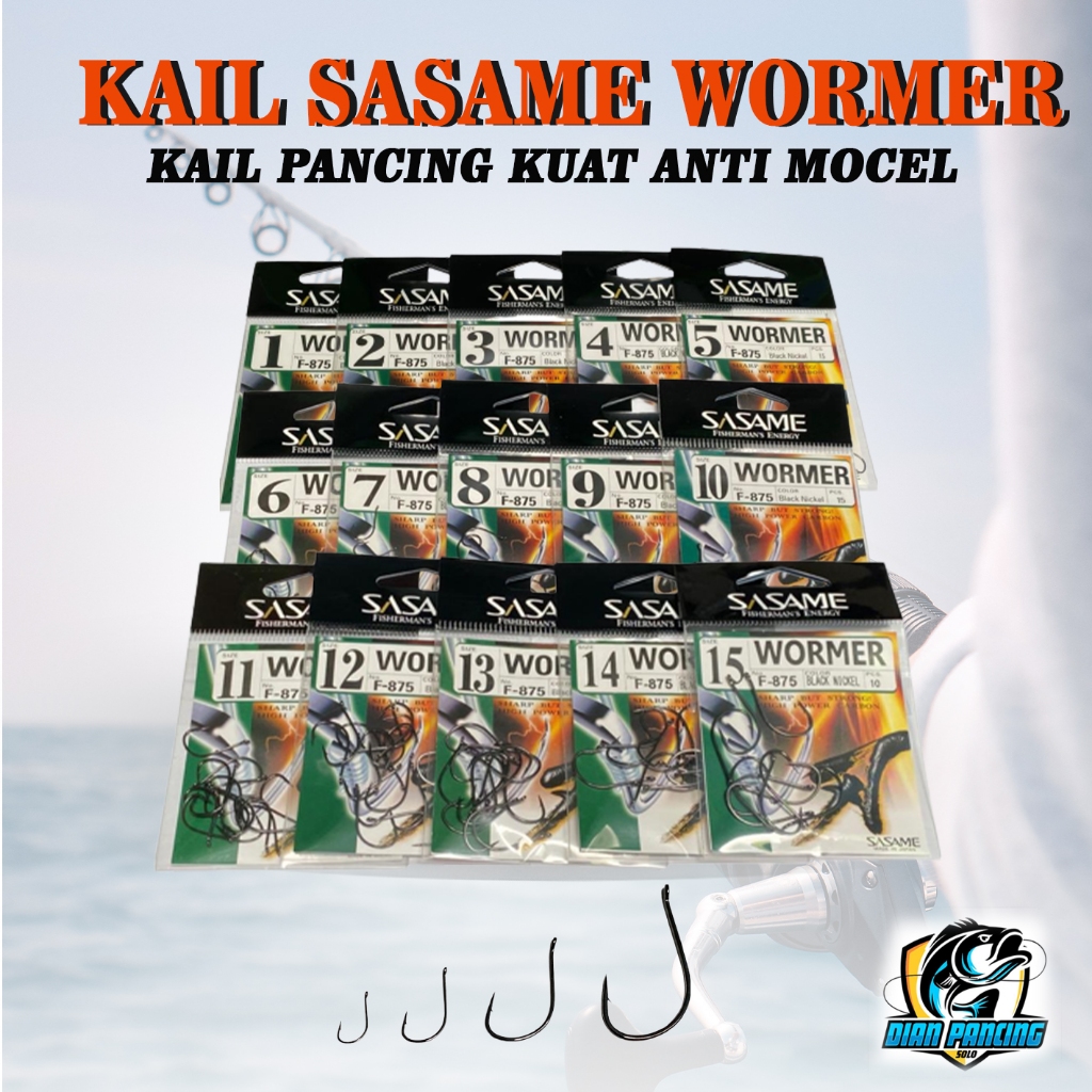 Jual Kail Pancing Sasame Wormer Black Nikel tajam dan kuat | Shopee ...