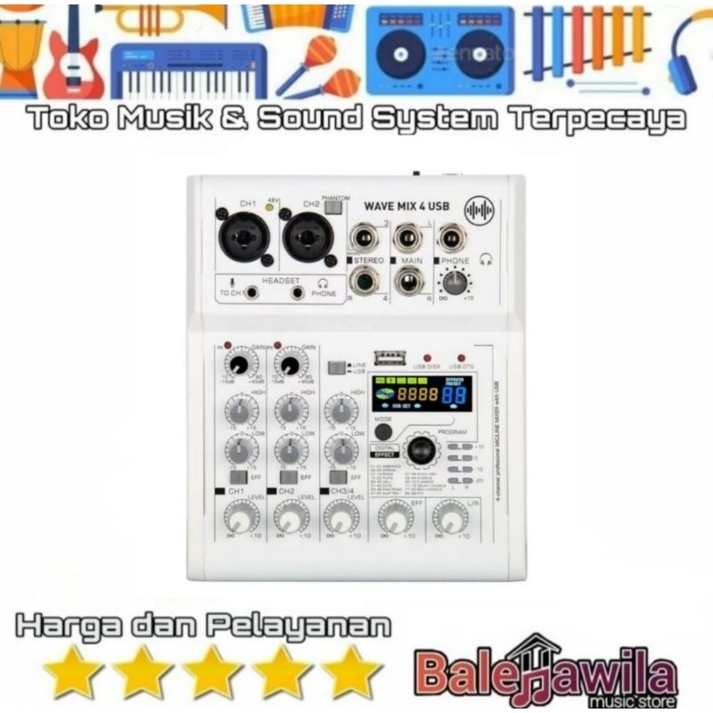 Jual Wave Mix4USB 4 Channel - Mix7USB 7 Channel Mixer With USB Audio ...