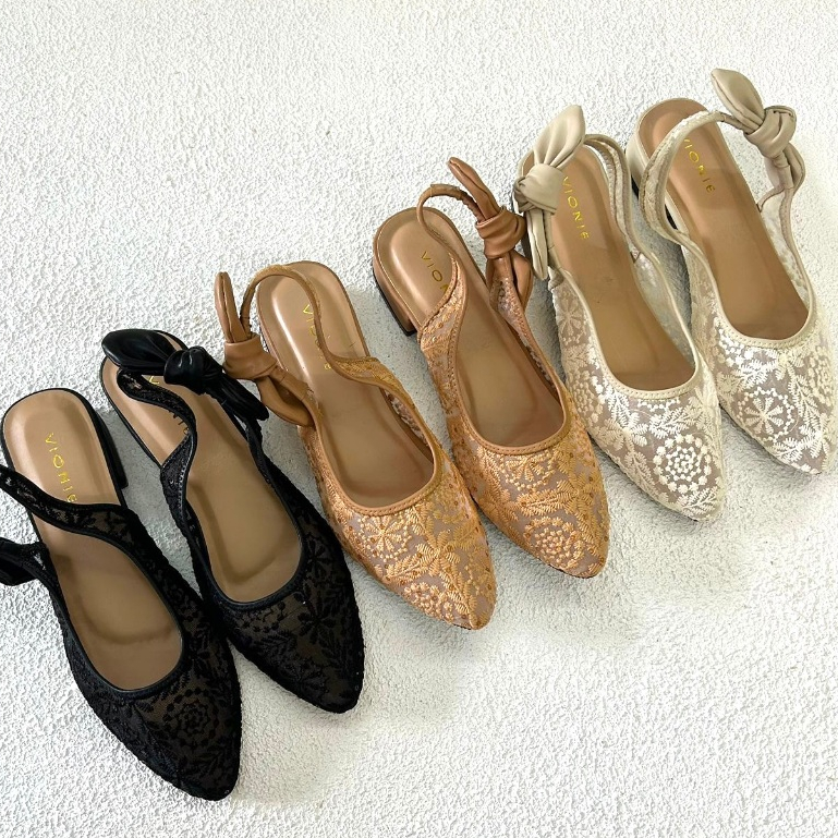 Jual [FEDORA] SALSA heels - Sendal hak tahu brukat wanita 2cm | Shopee ...