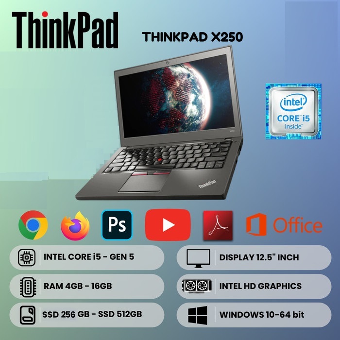 Jual Lenovo Thinkpad X250 Core i5 Gen 5 RAM 8GB/512GB Ultrabook - MULUS ...
