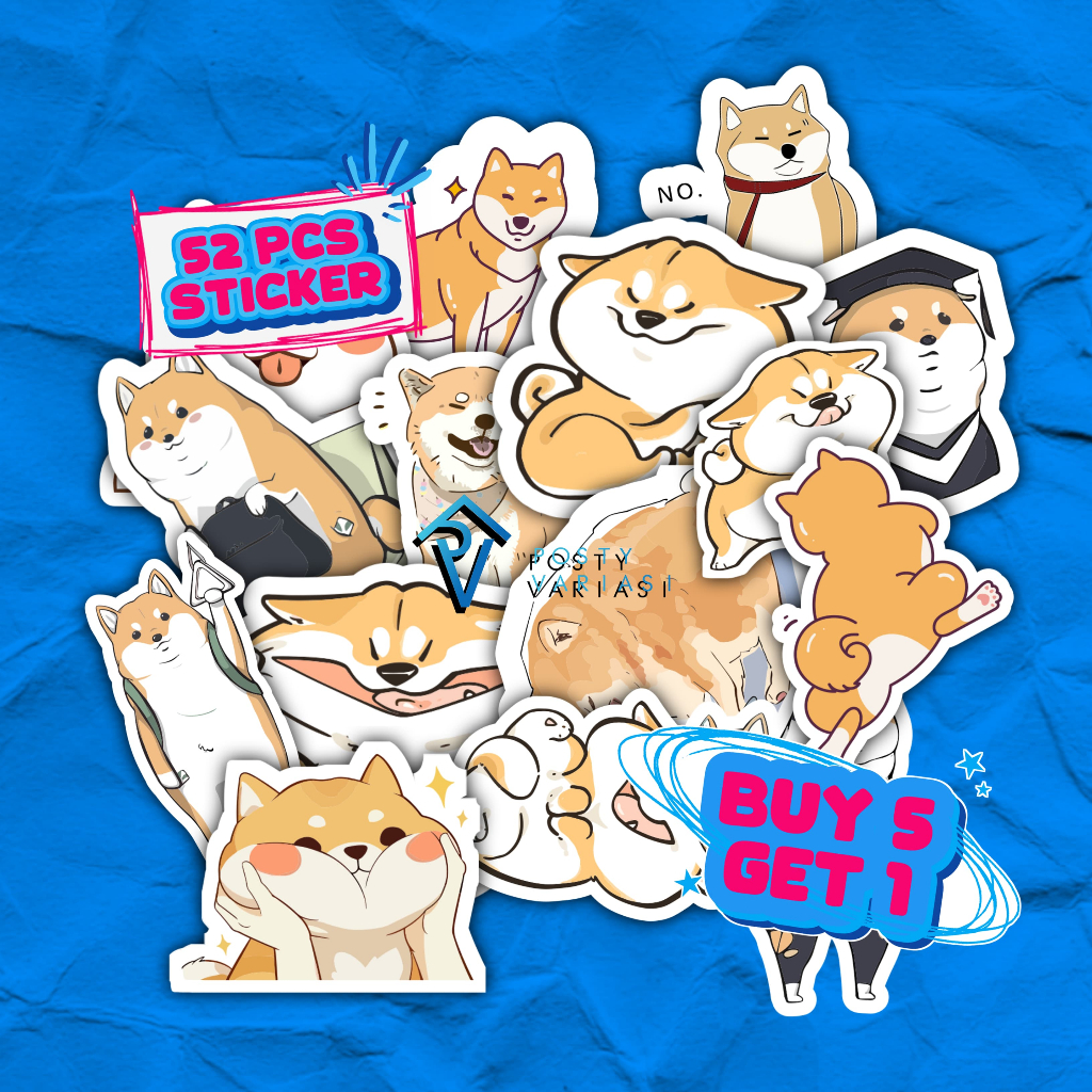 Jual 50 Pcs Sticker Pack Shiba Inu Lucu Stiker Cute Hewan Untuk Laptop ...