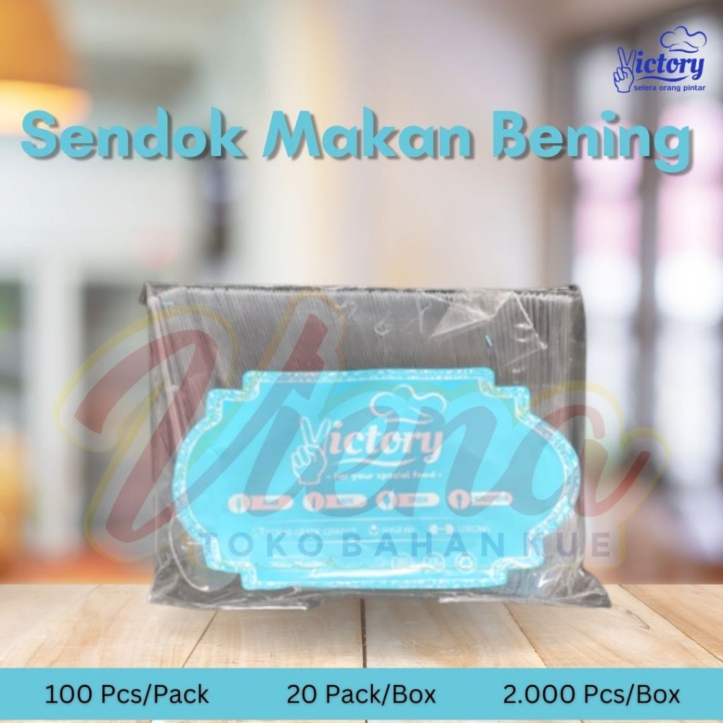 Jual Victory Sendok Makan Bening isi 100pcs / Sendok Plastik / Food ...