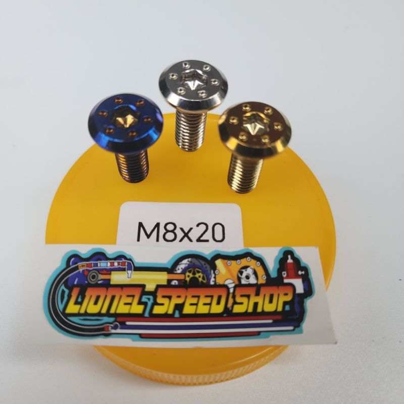 Jual Baut disk M8×20 cakram gold biru silver bintik baut piringan probolt 1pcs | Shopee Indonesia