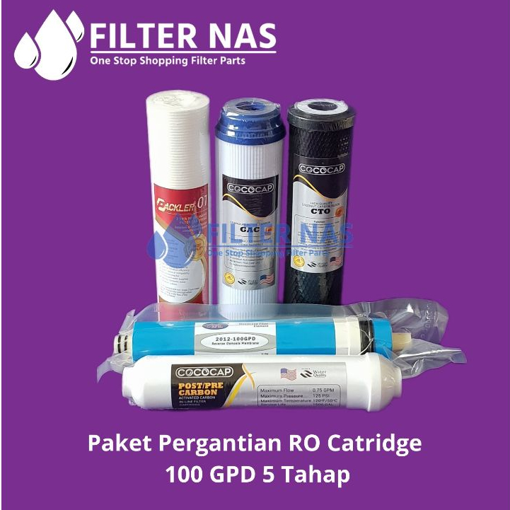 Jual Paket Filter RO 100 Gpd pergantian isi filter RO 5 tahap | Shopee Indonesia