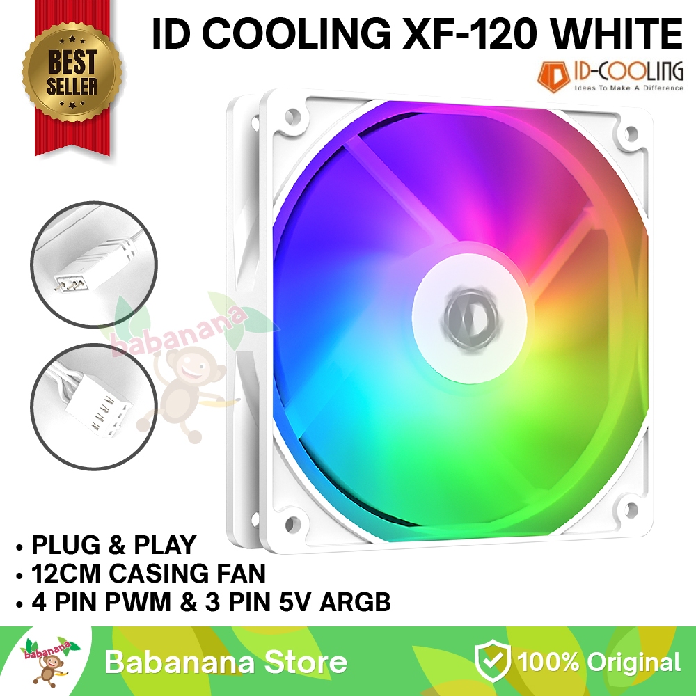 Jual FAN ID-COOLING XF-120-W ARGB COOLING KIPAS 12CM 120MM PC PWM ...