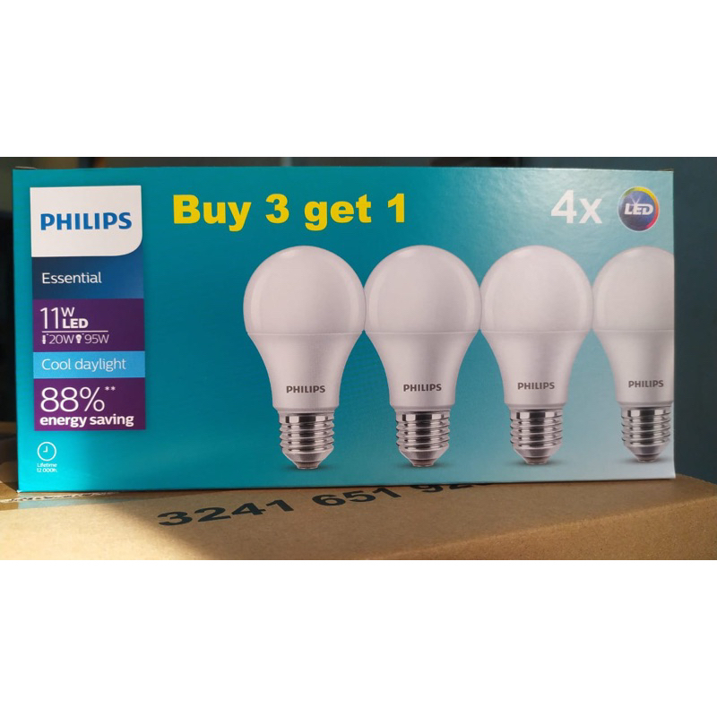Jual Philips Multipack Essential LED Bulb 11w A60 E27 230V Pack | Shopee Indonesia