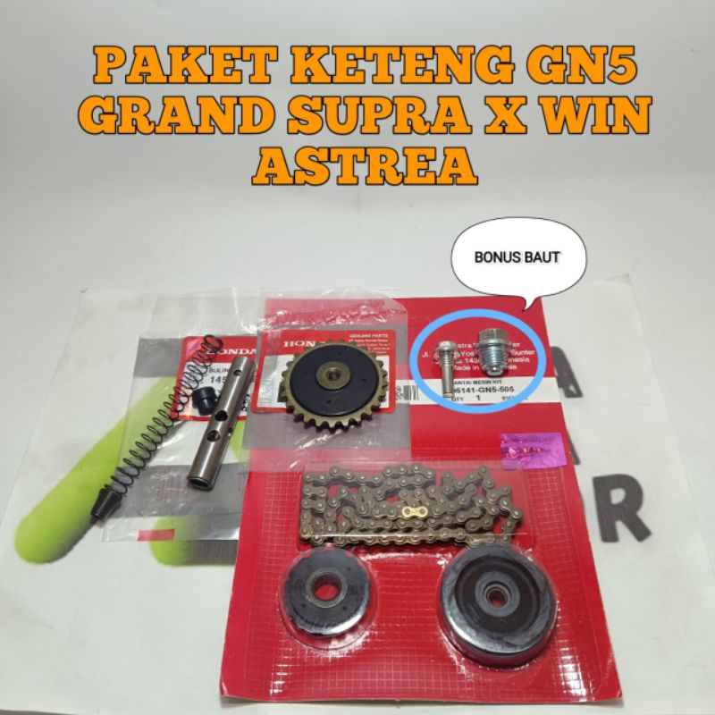 Jual PAKET KETENG SET GN5 GRAND GEAR POMPA OLI SULING TENSIONER RANTAI KETENG ASTREA GRAND WIN ...