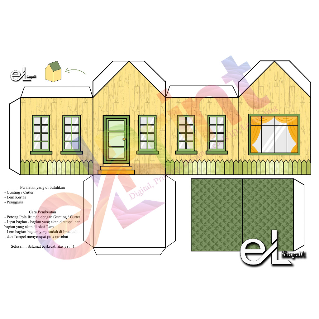 Jual Papercraft Pola Rumah / Mainan Edukatif Anak | Shopee Indonesia