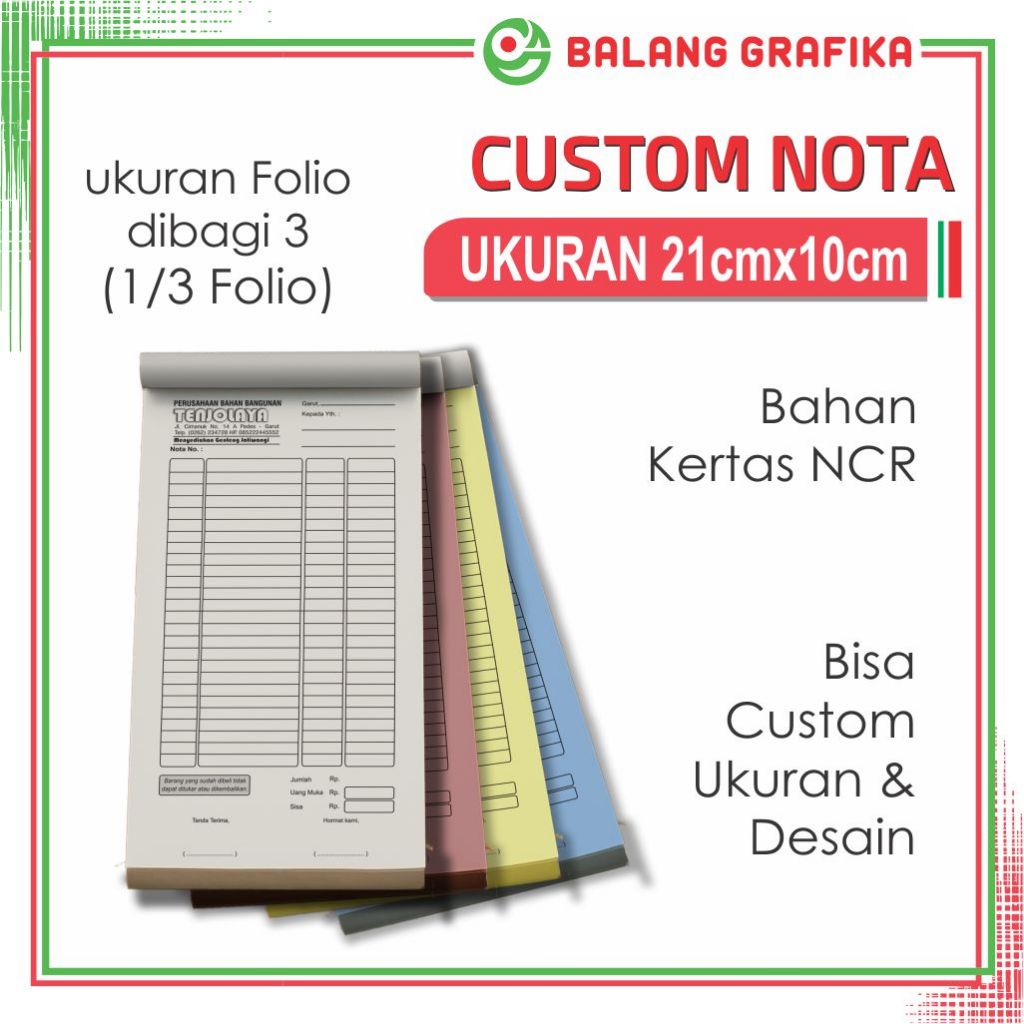 Jual Nota Custom Faktur Surat Jalan Kwitansi Bon Toko Laundry Ukuran ...