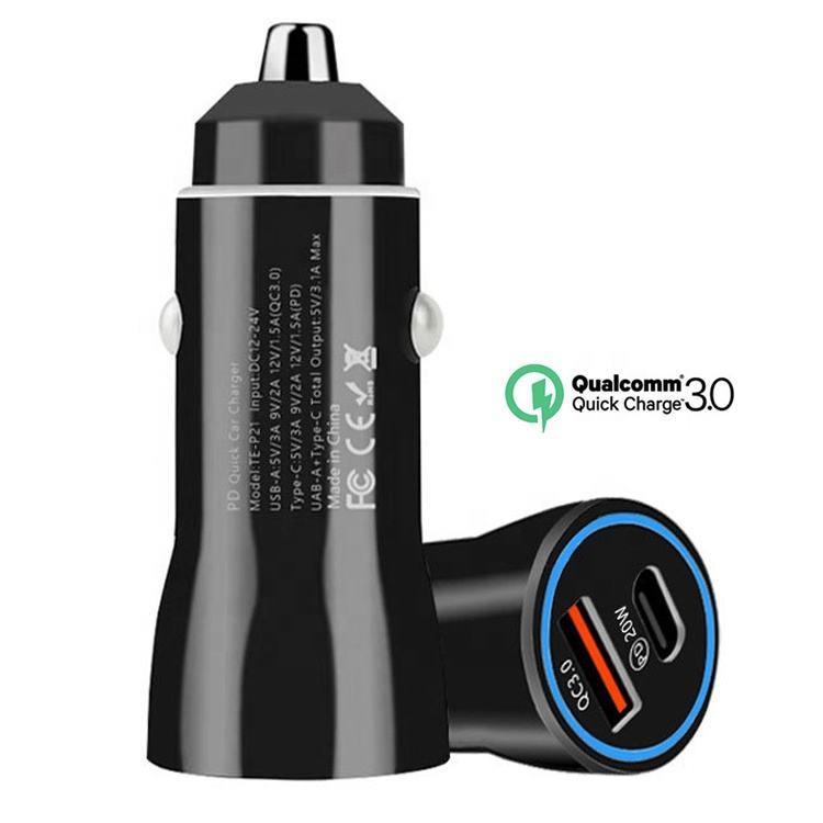 Jual FAst Charging Car Charger Mobil USB Type-C Quick Charging 2 Port ...