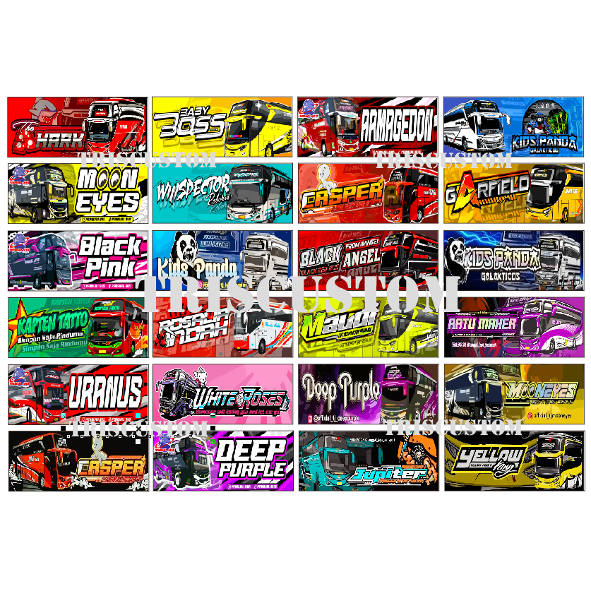 Jual Sticker Bus Basuri Stiker Bus Telolet Panjang Lanskap Terbaru ...