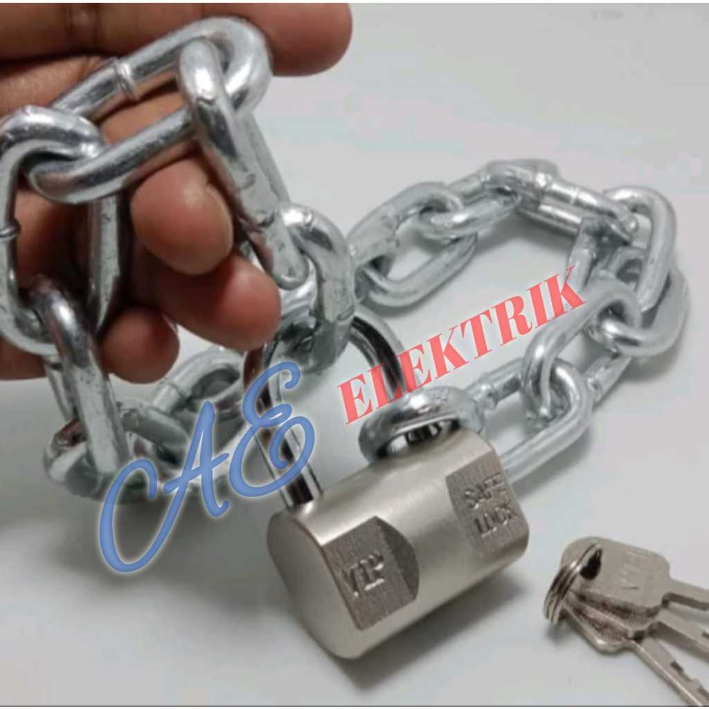 Jual Paket Rantai Besi kapal + Gembok 40mm Anti Maling / Rantai Besi ...