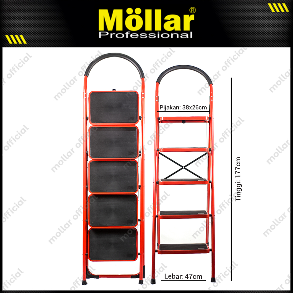 Jual MOLLAR Tangga Lipat Besi 5 Step Rumah Tingkat Household Steel ...