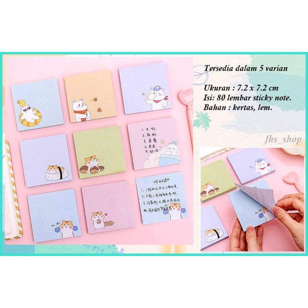Jual 80 Lembar Sticky Notes Memo Tempel Buku Tulis Sticky Notes ...
