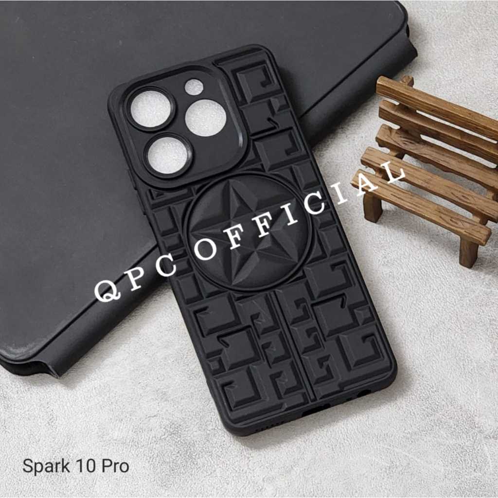 Jual Tecno Spark 10 Pro Case Macaron Black Motif 3d Star Motif Timbul Case Jaket 3d Tecno Spark